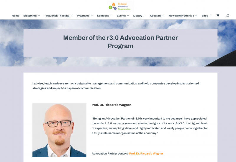 Advocation Partner bei R 3.0 dem Think Tank & Netzwerk für nachhaltigen ...